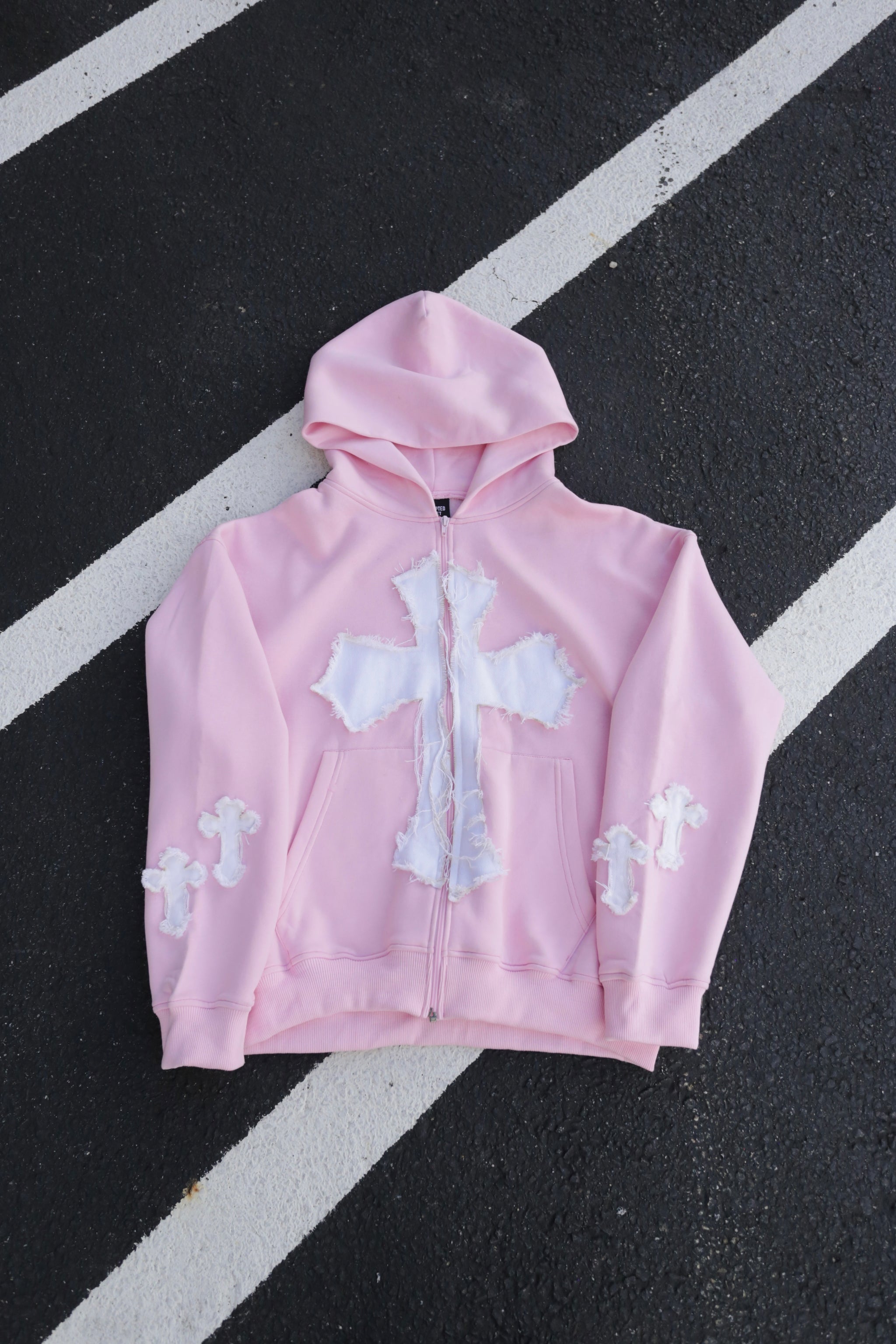 Pink Cross Zip Hoodie – Korrupted Closet